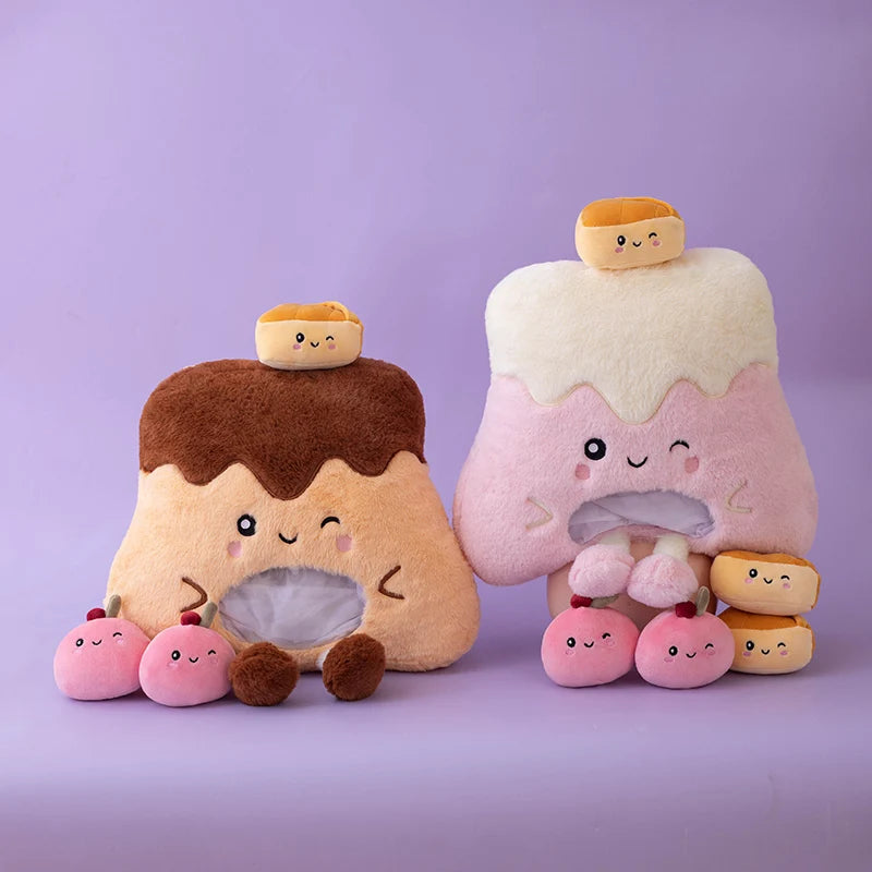 Cute Pudding Cake Plushie Bag filled with 4 Mini Plushies – Squishy ...