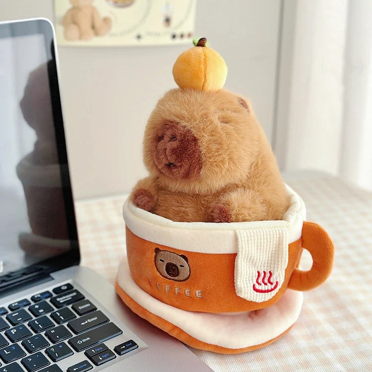 Capybara in Coffee Cup Plushie – Squishy Plushies