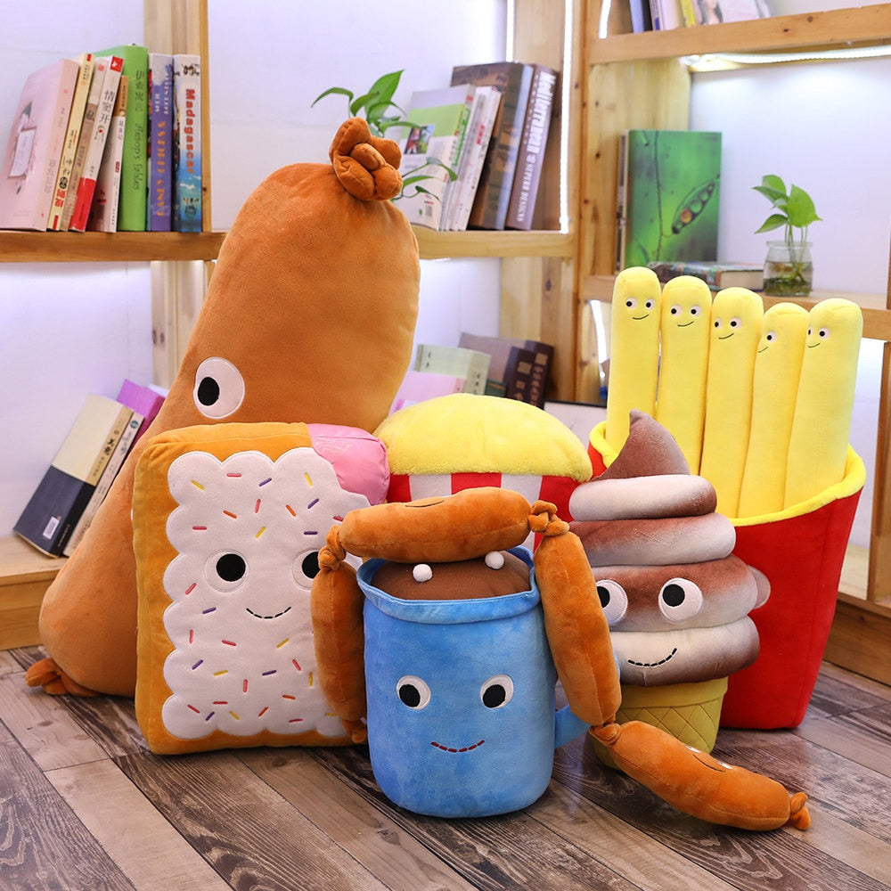 Giant Cartoon Food Plushie Stuffed Food Plush Toy – Squishy Plushies